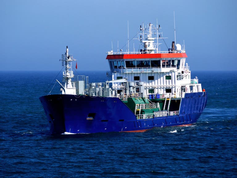 Coastal Tanker Underway at Sea Stock Photo - Image of blue, canal ...