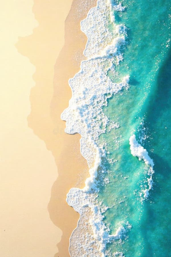 Coastal Texture with Wavy Lines on a Soft Beige Background, Seamless ...