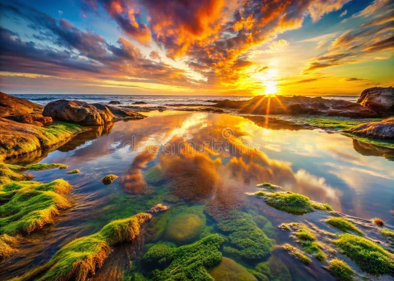 Coastal Tide Pool Reflections an Abstract Exploration of Light and ...