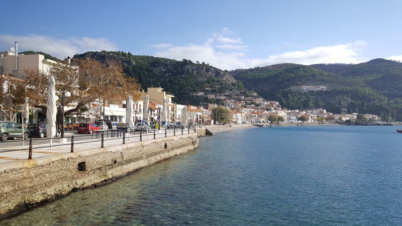 Coastal Town Limni in Greece Editorial Stock Image - Image of coast ...
