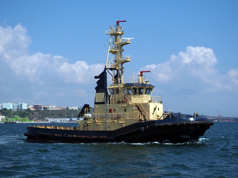 Tugboat Underway To Towing Operation Stock Photo - Image of quay ...
