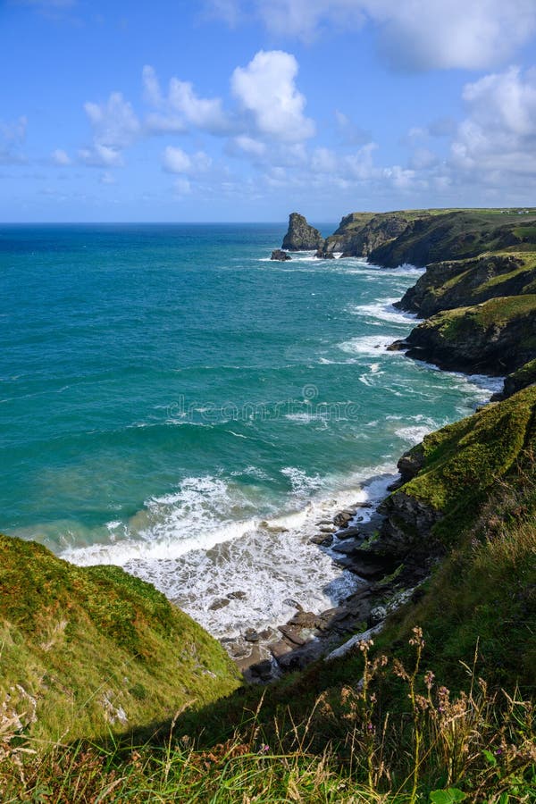 Coastal View Along the Atlantic Coast in Cornwall Stock Photo - Image ...