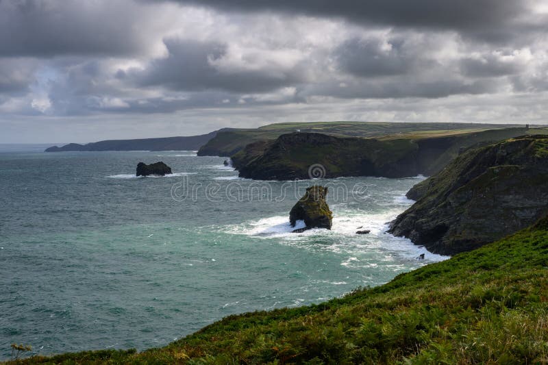 Coastal View Along the Atlantic Coast in Cornwall Stock Image - Image ...