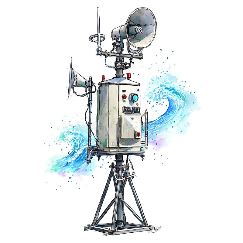 Coastal Warning System Illustration a Detailed Drawing of a Maritime ...