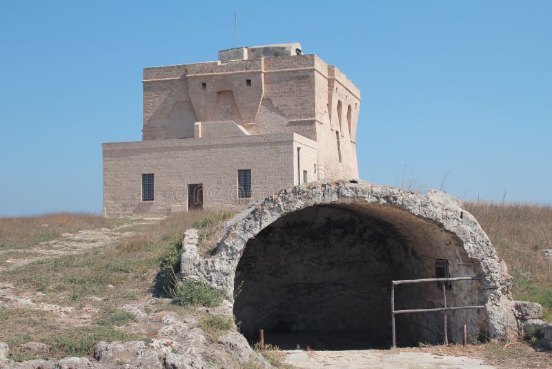 Coastal Watchtower with Ancient Oven Stock Photo - Image of historic ...