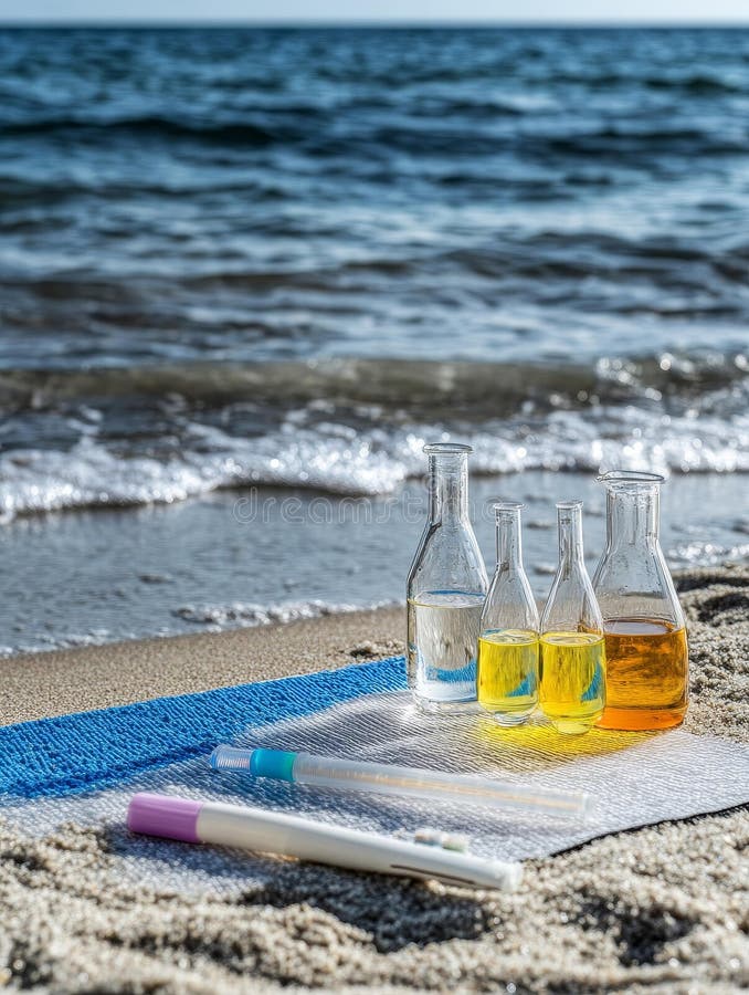 Coastal Water Test Analysis on Beach Ocean Water Sample Testing Beach ...