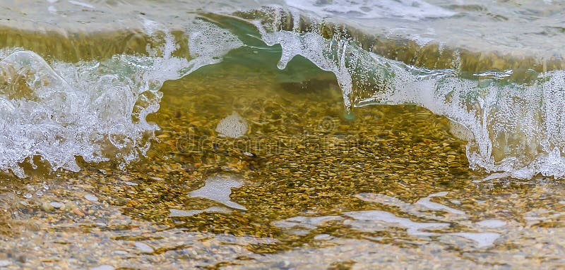 Coastal Wave with Clean Transparent Water. Close Up Stock Photo - Image ...