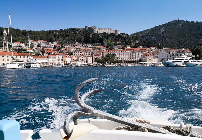 Coastline in the adriatic stock image. Image of house - 142728977