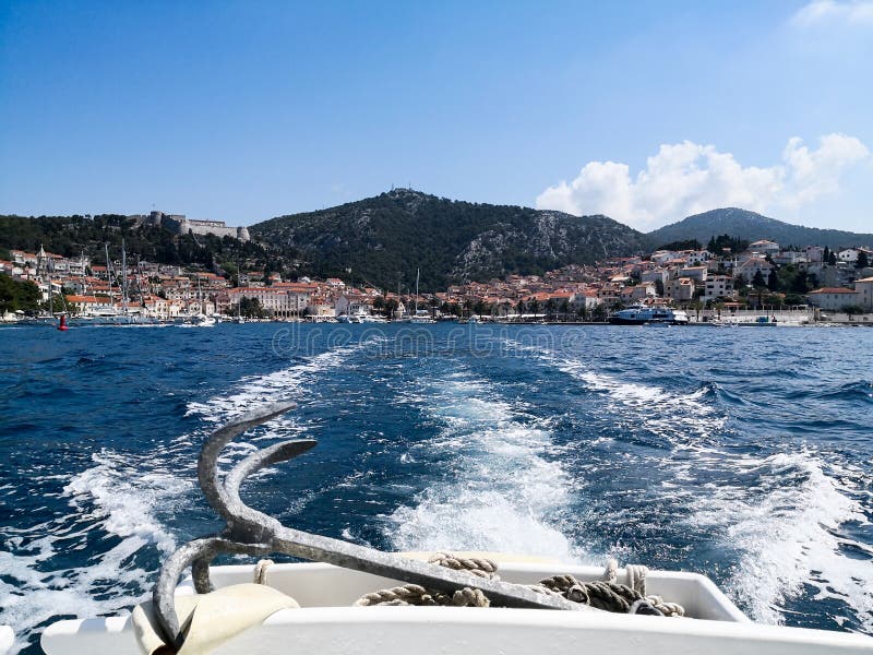 Coastline in the adriatic stock image. Image of port - 142729277