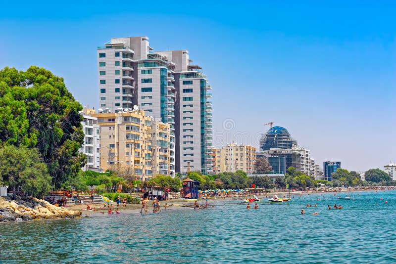 Coastline and Beach View in Limassol, Cyprus Editorial Photography ...