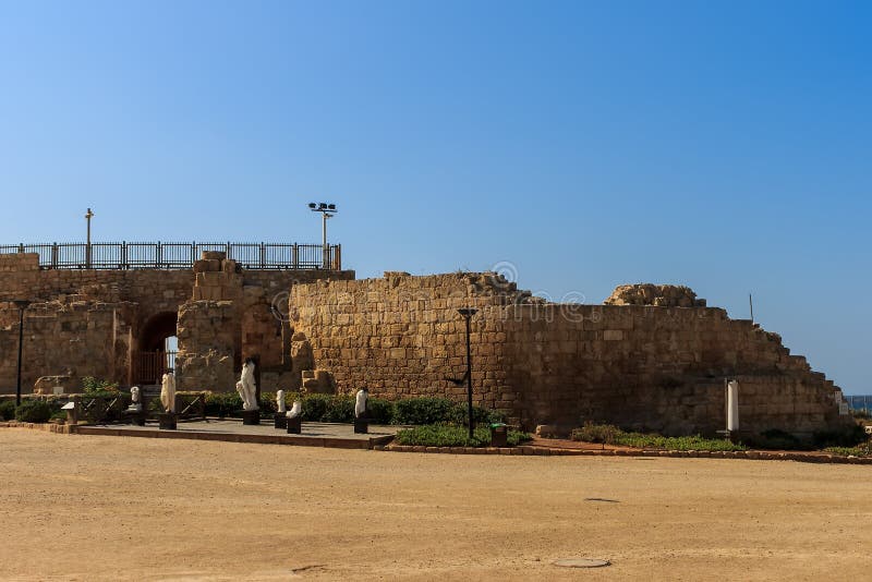 Coastline of Caesaria editorial stock photo. Image of port - 187531688
