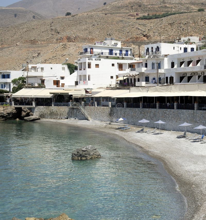 The Coastline of Chora Sfakia. Stock Photo - Image of greece, empty ...