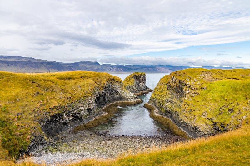 Coastline Cliffs with Basalt Columns at Arnarstapi, Scenic and Thriving ...