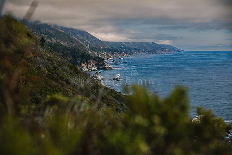 Coastline and Cliffs in Big Sur on the Pacific Highway in California ...