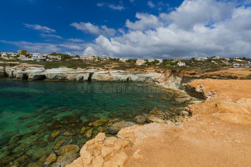 Coastline on Cyprus island stock image. Image of leisure - 235744981