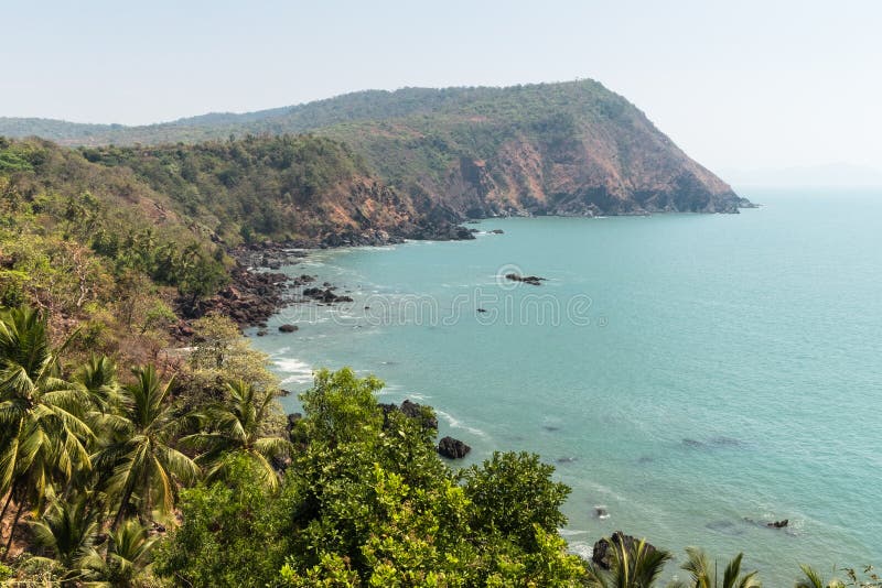 Coastline in Goa India stock photo. Image of tree, summer - 89488324