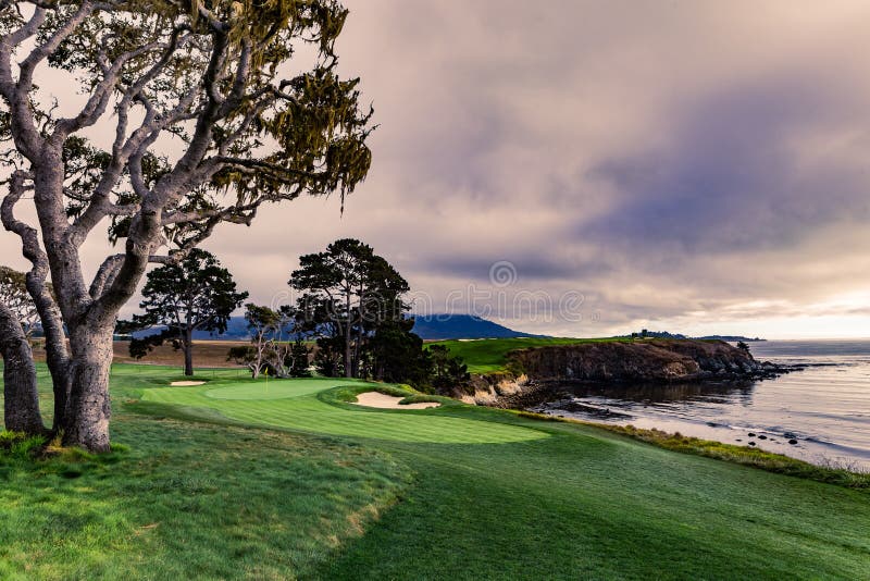 Coastline Golf Course in California Stock Photo - Image of golf ...