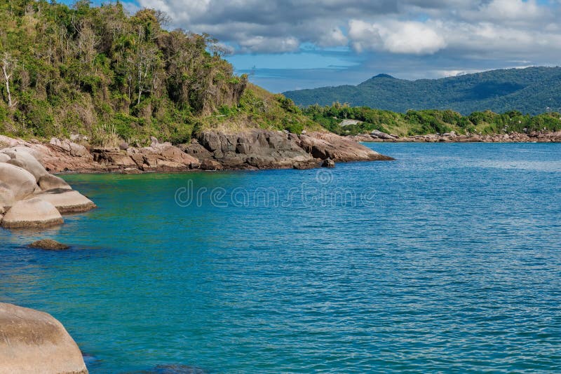 Coastline with Granite Rocks and Blue Ocean in Brazil Stock Image ...