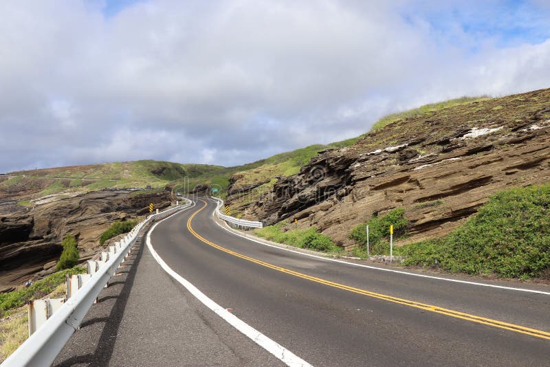 Coastal Highway Along the South Shore of Oahu, Hawaii Stock Image ...