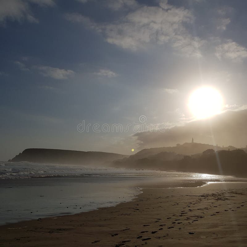 Coastline Morgan Bay Beach Sunset Stock Image - Image of sunset ...