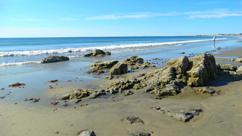 Sunrise Over Hampton Beach NH Stock Photo - Image of beach, ocean ...
