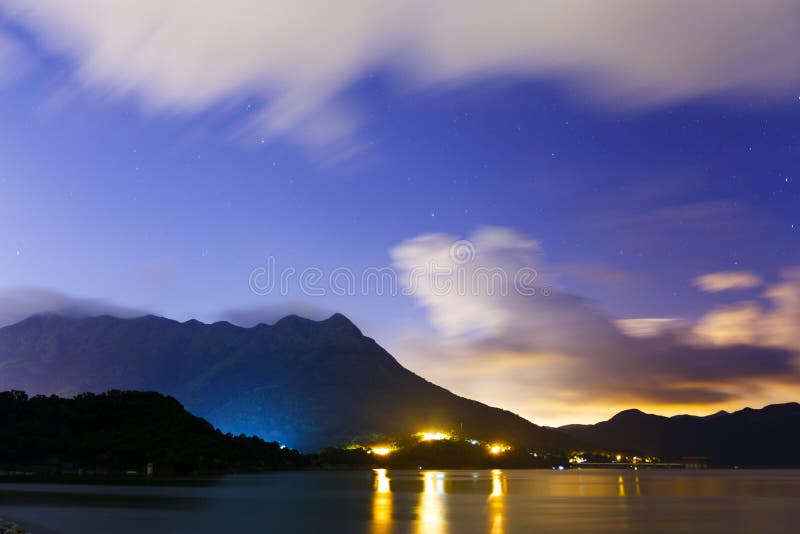 Coastline at night stock image. Image of styling, seascape - 34336401