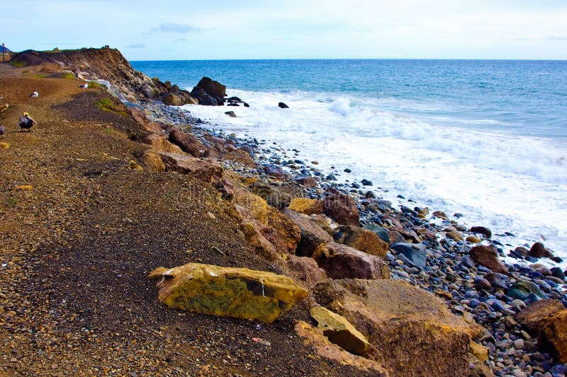Coastline of the Pacific Ocean on the Beach Stock Photo - Image of ...