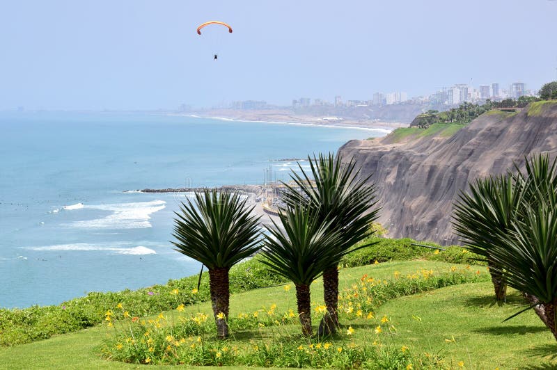 Coastline and Pacific Ocean in Lima, Peru Stock Photo - Image of coast ...