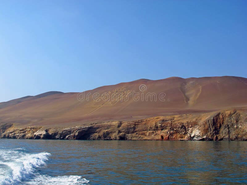 The Coastline of Pacific Ocean, Paracas, Peru Stock Photo - Image of ...