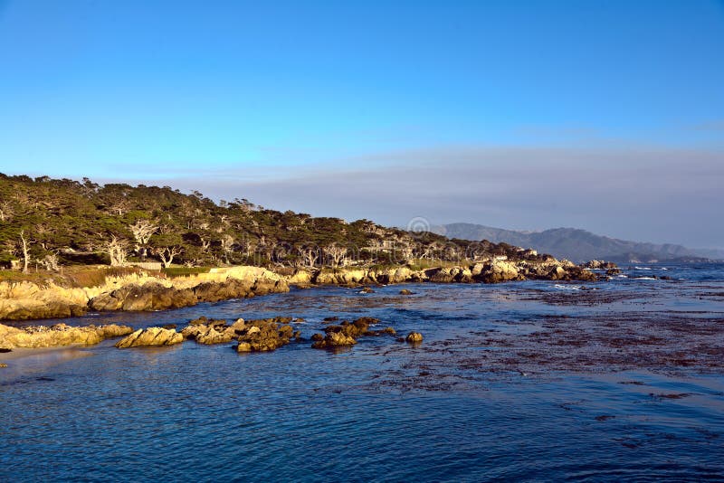 Coastline at Point Lobos in Sunset Stock Image - Image of beach, cliff ...