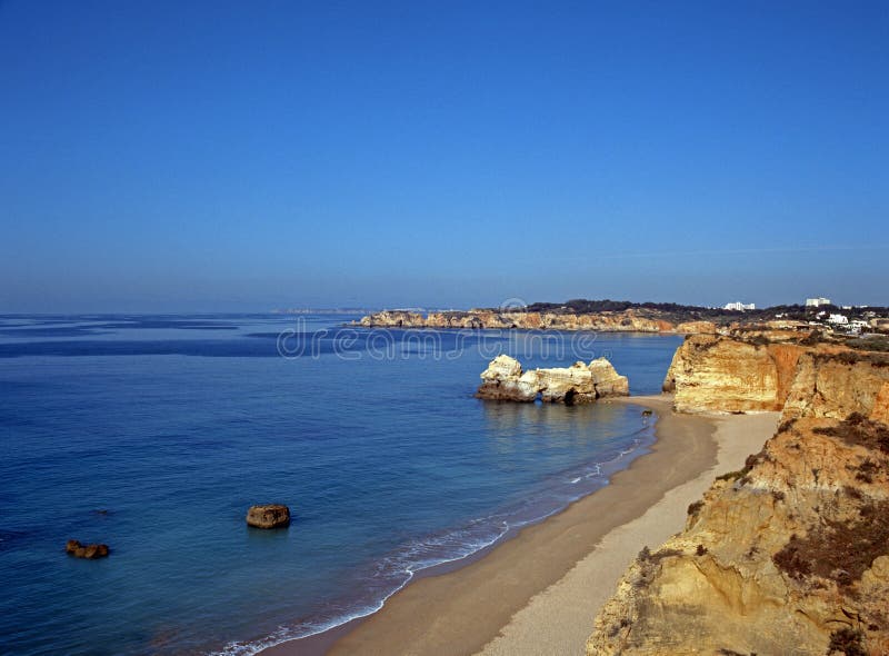 Coastline, Praia Da Rocha, Portugal. Stock Photo - Image of limestone ...