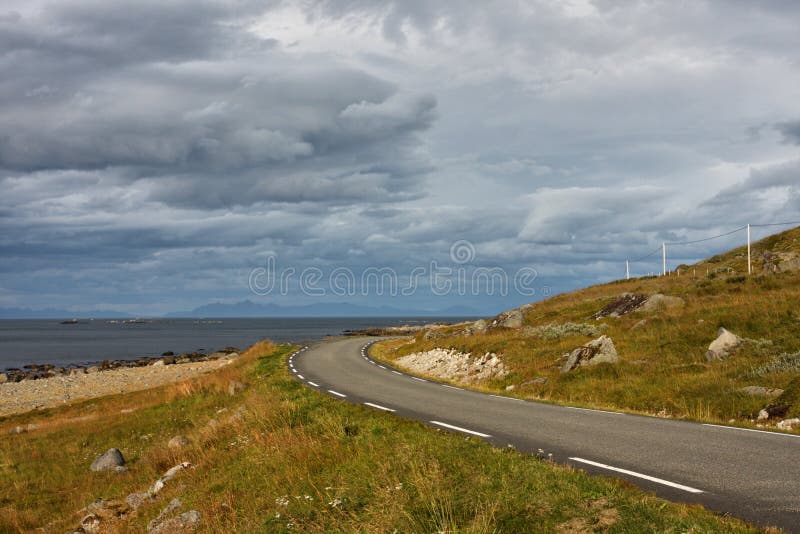 Coastline road stock photo. Image of line, road, barrier - 31903282