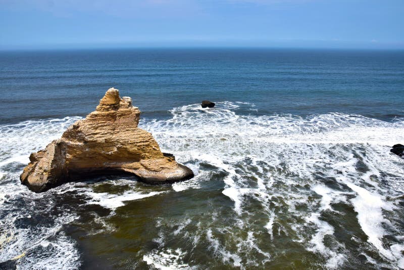 Scenery by the Ocean in Peru Stock Image - Image of natural, rocks ...