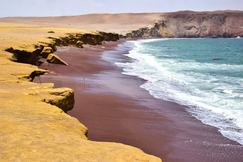 Scenery by the Ocean in Peru Stock Image - Image of reserve, waves ...