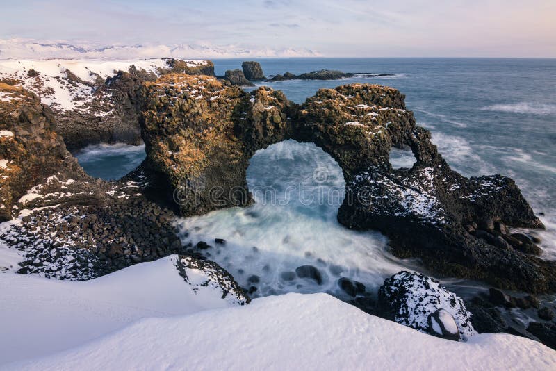 Coastline View in Arnarstapi in Snaefellsnes Peninsula (Iceland) Stock ...