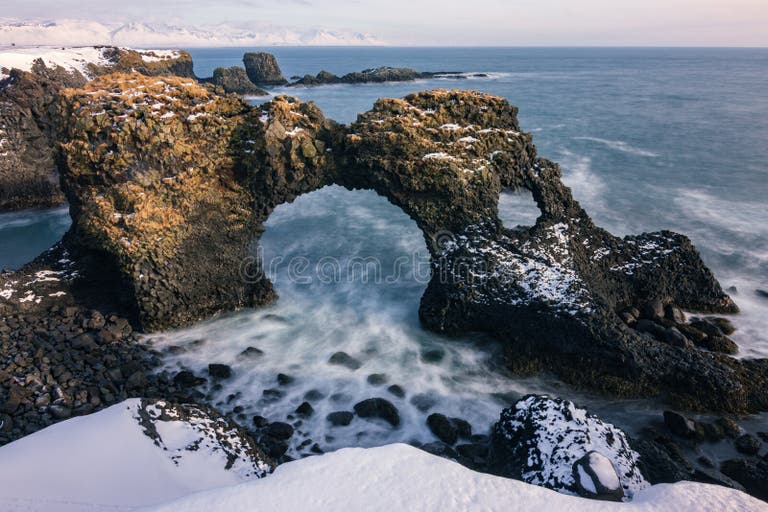 Coastline View in Arnarstapi in Snaefellsnes Peninsula (Iceland) Stock ...