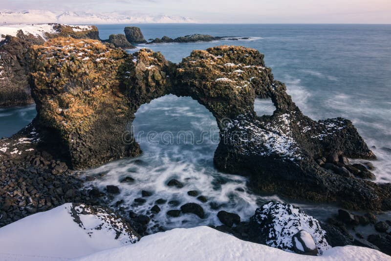 Coastline View in Arnarstapi in Snaefellsnes Peninsula (Iceland) Stock ...