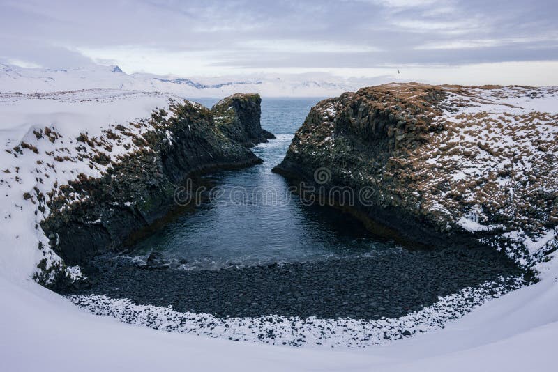 Coastline View in Arnarstapi in Snaefellsnes Peninsula (Iceland) Stock ...