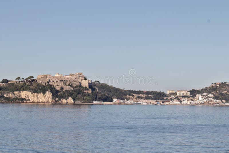 Coasts of Bacoli from the Sea Napoli Stock Image - Image of blue ...