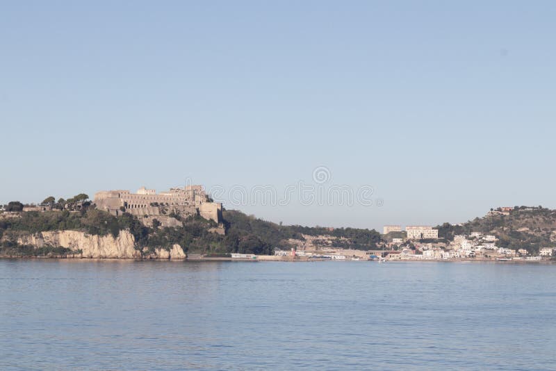 Coasts of Bacoli from the Sea Napoli Stock Image - Image of panorama ...