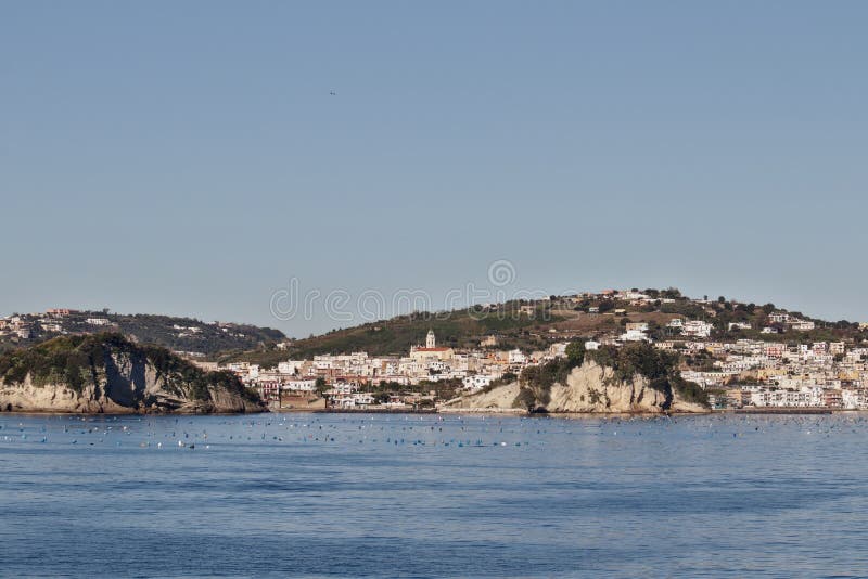 Coasts of Bacoli from the Sea Napoli Stock Photo - Image of house ...