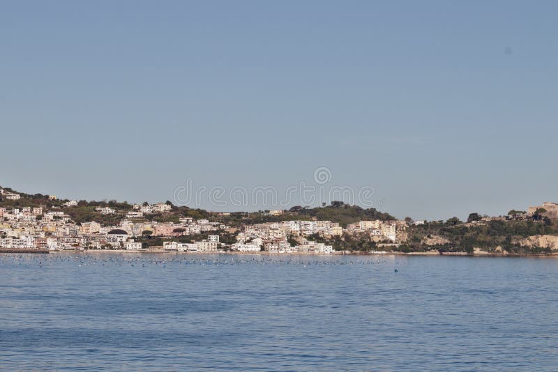 Coasts of Bacoli from the Sea Napoli Stock Image - Image of hill ...