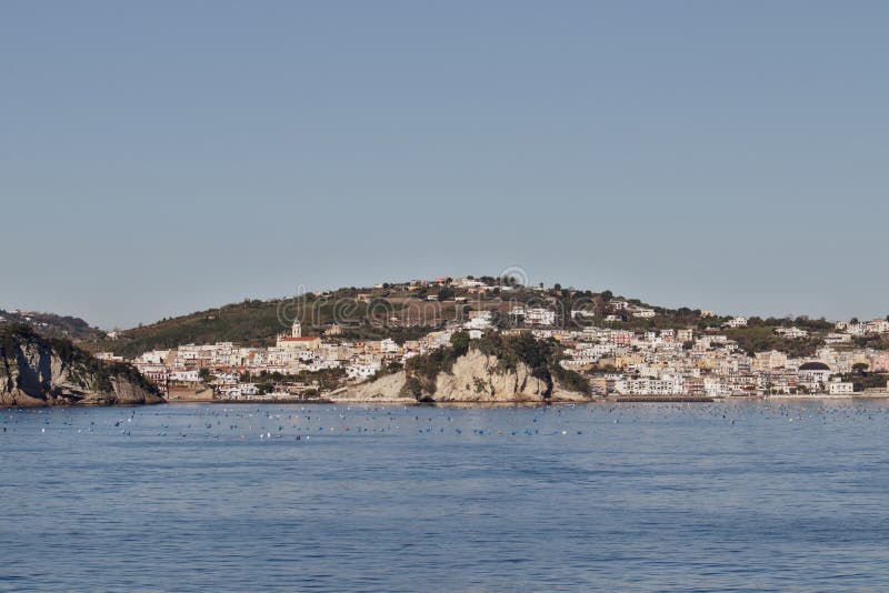 Coasts of Bacoli from the Sea Napoli Stock Image - Image of hill, cliff ...