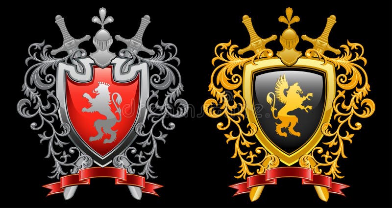 Coat of Arms 102 - Dragon stock illustration. Illustration of legend ...