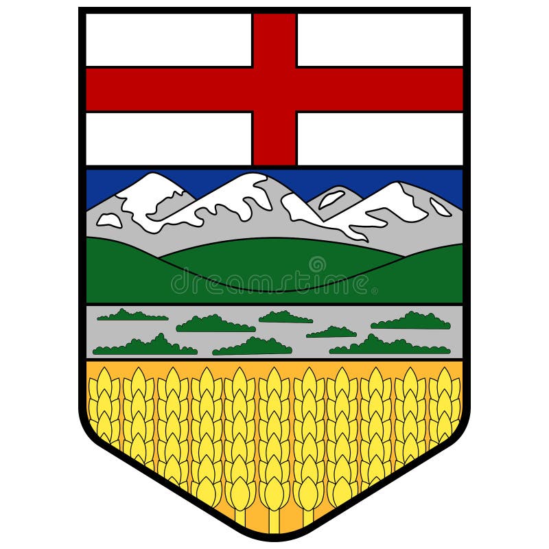Coat of Arms of Alberta in Canada Stock Vector - Illustration of vector ...