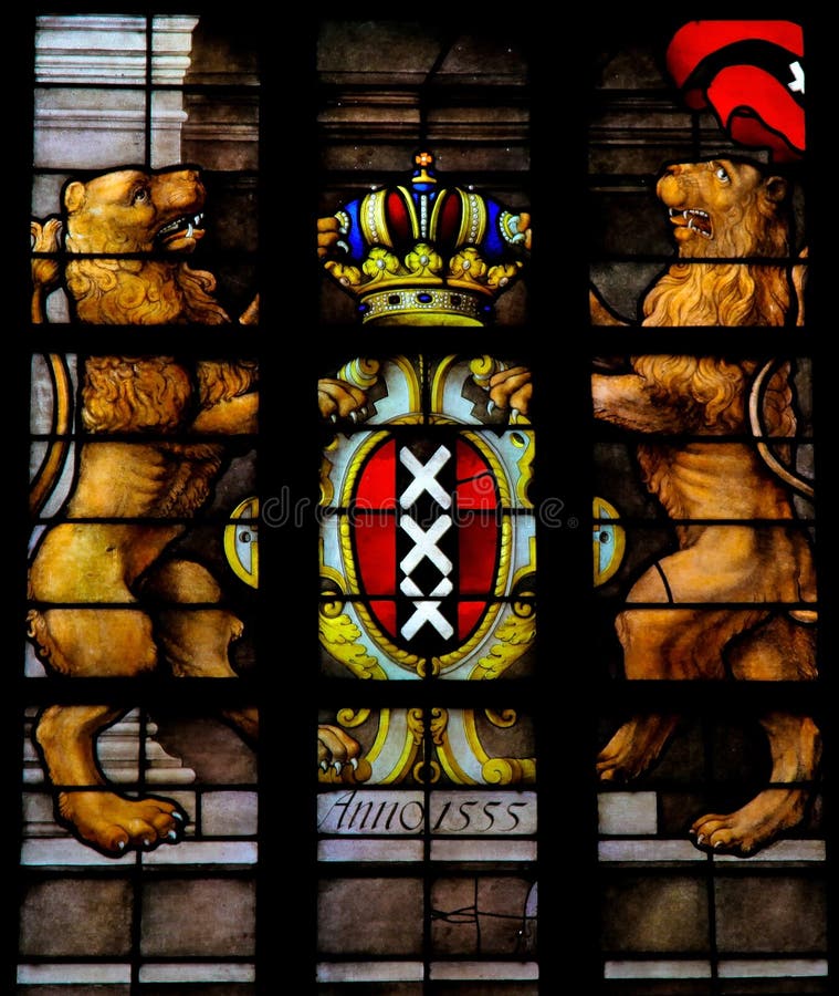 Coat of Arms of Amsterdam stock photo. Image of shield - 23869328