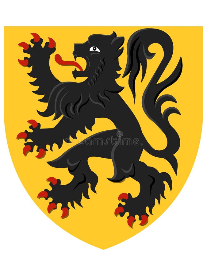Coat of Arms of Belgian Region of Flanders Stock Vector - Illustration ...