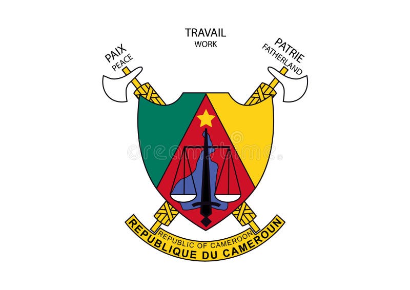 Coat of Arms of Cameroon stock illustration. Illustration of color ...