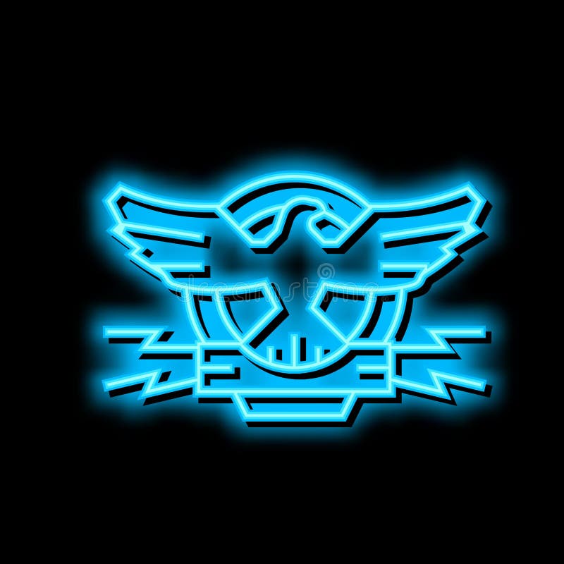 Coat of Arms with Eagle Neon Glow Icon Illustration Stock Vector ...
