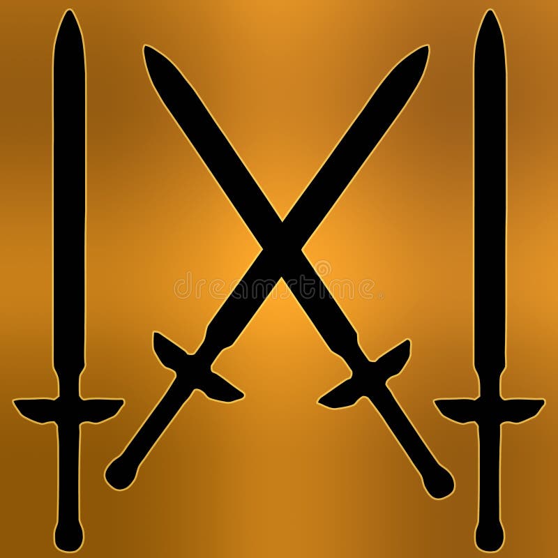 Coat of Arms Golden Cross Sword Silhouette Stock Illustration ...